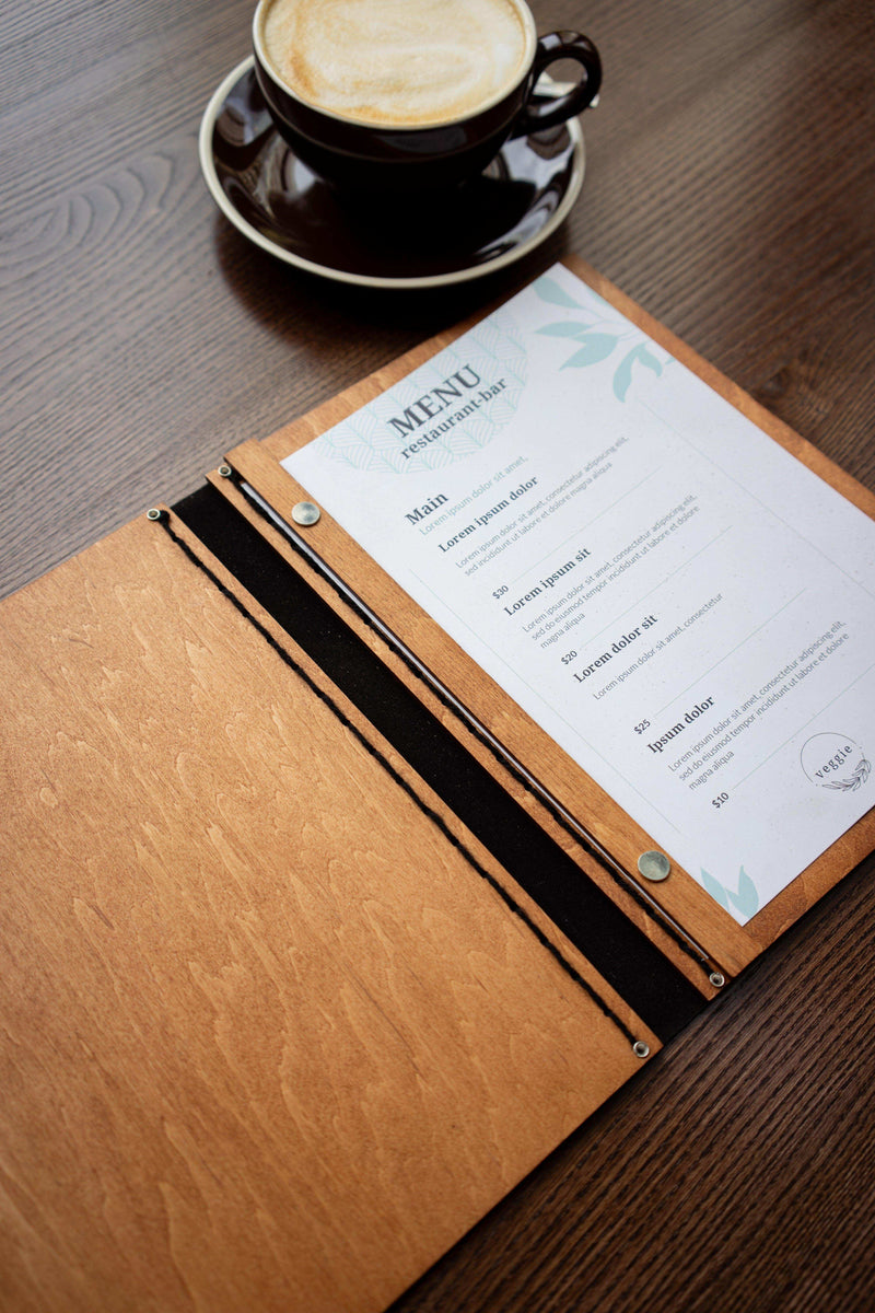 Classic Wooden Menu Cover for Restaurants – Buy Now at KyivWorkshop