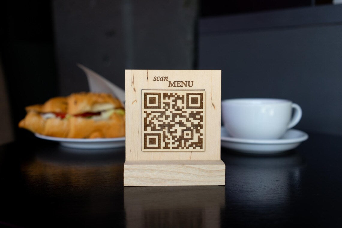 QR code menu, QR code menu sign, Wooden qr cod sign, Video, q-100