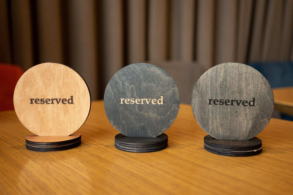 Personalized Wooden Reserved Table Sign, Video | KyivWorkshop
