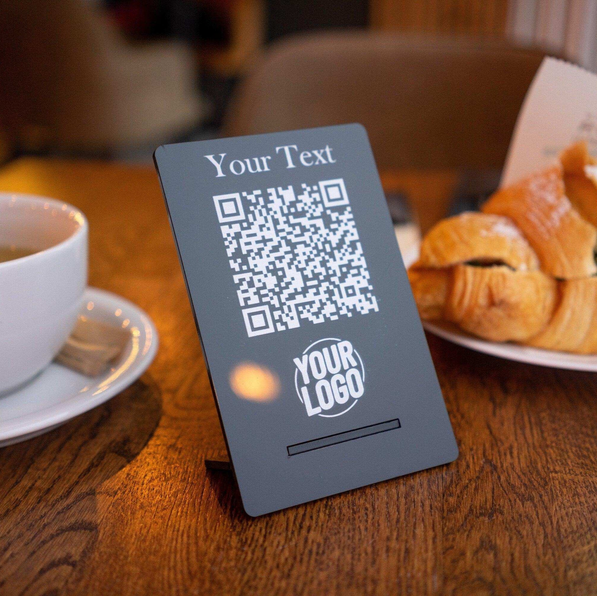 Black acrylic QR code sign (scan to pay sign)
