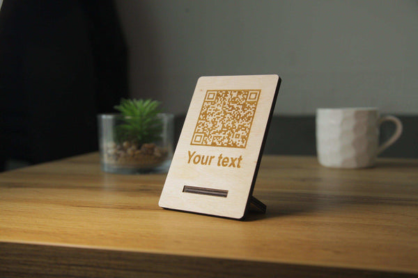Custom QR code sign for table (free engraving)