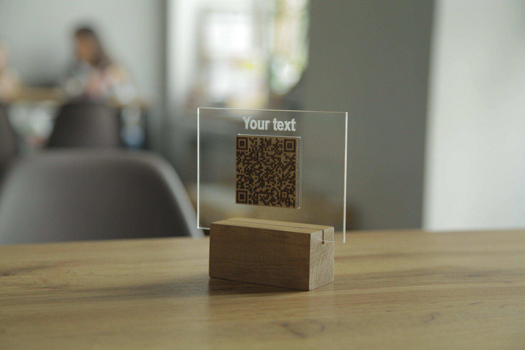 Wooden and Acrylic QR Code Menu Holder, Video | KyivWorkshop