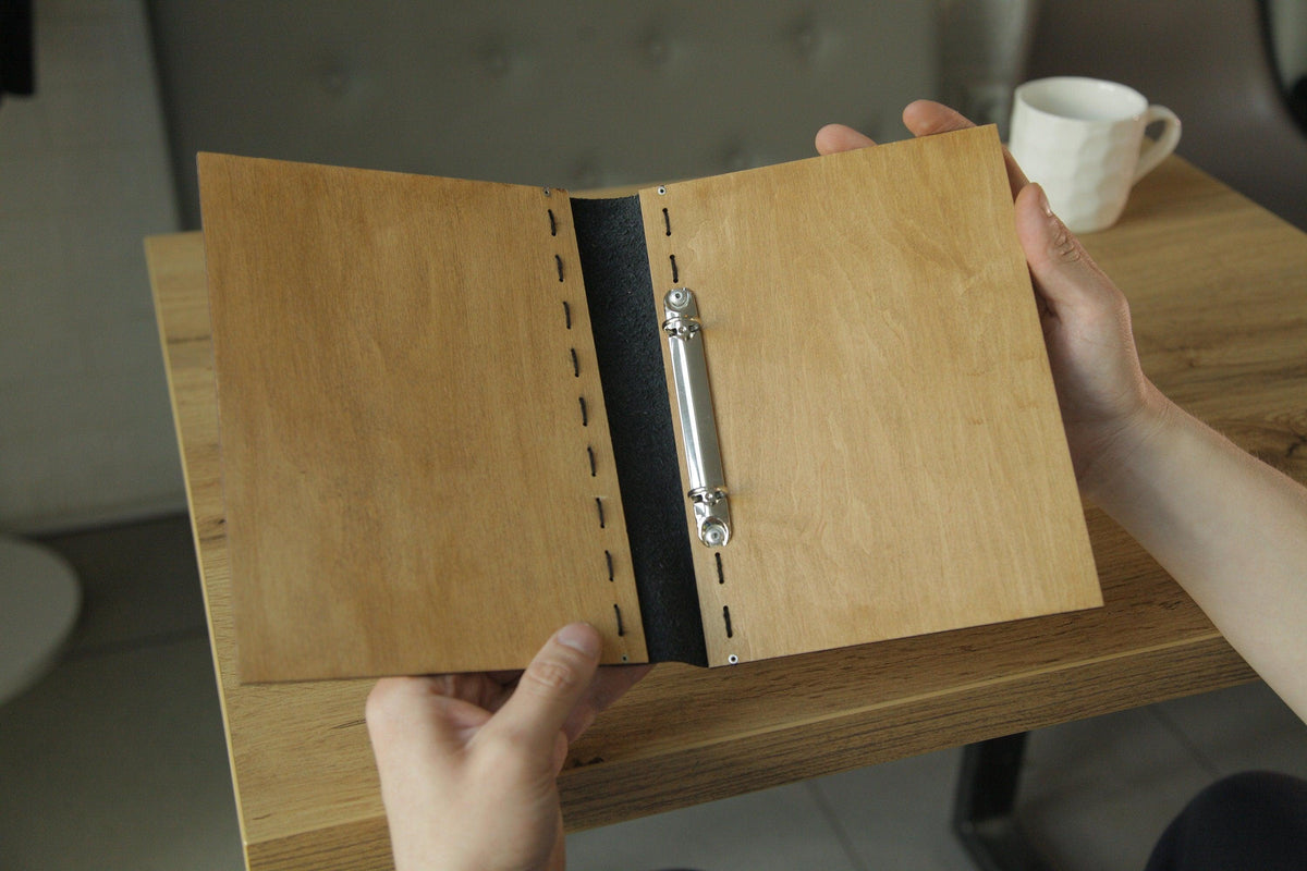 Personalized Wooden A5 Menu Cover for Restaurants, Video | KyivWorkshop
