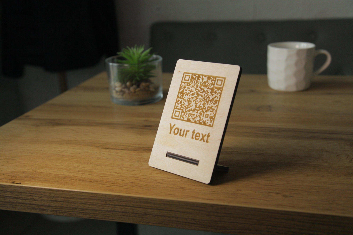 Custom QR Code Table Sign, Video | KyivWorkshop